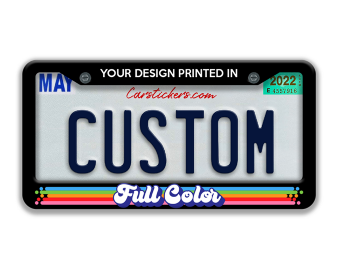 Custom Full Color License Plate Frames - No Minimum - Free Shipping!
