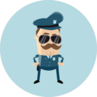 Funny Cop With Sunglasses And Mustache Sticker