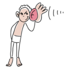 Funny Hearing Illustration Sticker