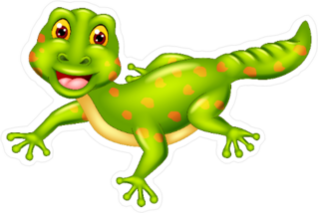 Funny Smiling Gecko Sticker