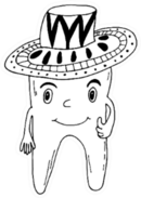 Funny Tooth Character In A Cowboy Hat Art Sticker