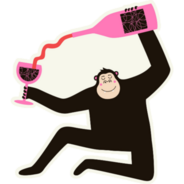Funny Wine Gorilla Sticker