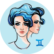 Gemini Zodiac Sign Ink And Watercolor Sticker