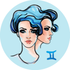 Gemini Zodiac Sign Ink And Watercolor Sticker