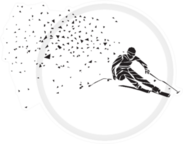 Geometric Triangle Ski Racer Silhouette Sticker