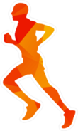 Geometrical Orange Running Man Sticker