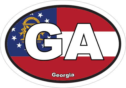 Georgia Ga State Flag Oval Sticker Shipped Fast & Free!