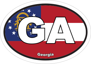 U.S. State Oval Car Stickers & Decals – State Flag Design Available
