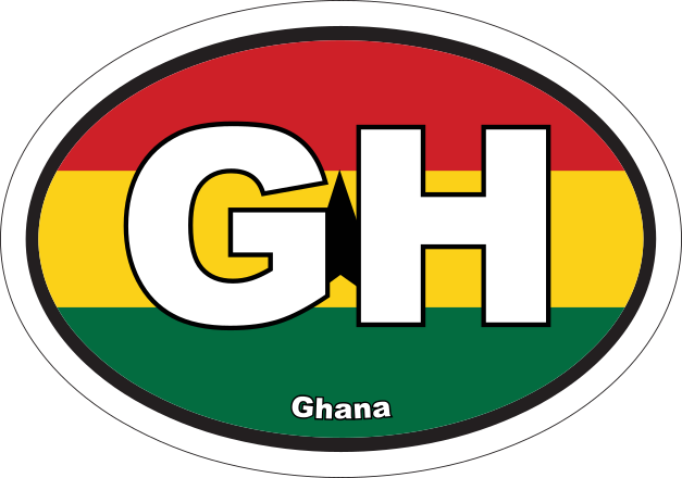 Order Your Ghana Gh Flag Oval Sticker Today - Free Shipping!