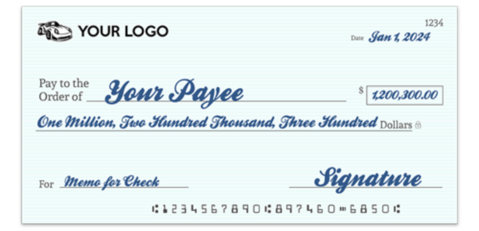 Custom Giant Novelty Check for Special Occasions - Free Shipping