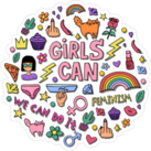 Girly Doodles Sticker