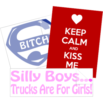 Girly Girl Sayings Stickers | Car Decals for Girls | Car Stickers