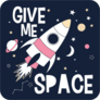 Give Me Space Slogan Sticker