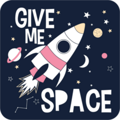 Give Me Space Slogan Sticker