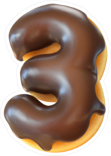 Glazed Donut Number 3 Sticker