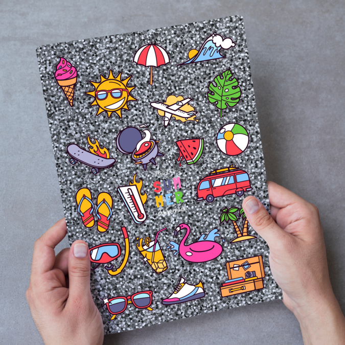 Customized Glitter Sticker Sheets | Free Shipping | No Minimums