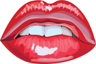 Glossy Abstract Red Lips Sticker