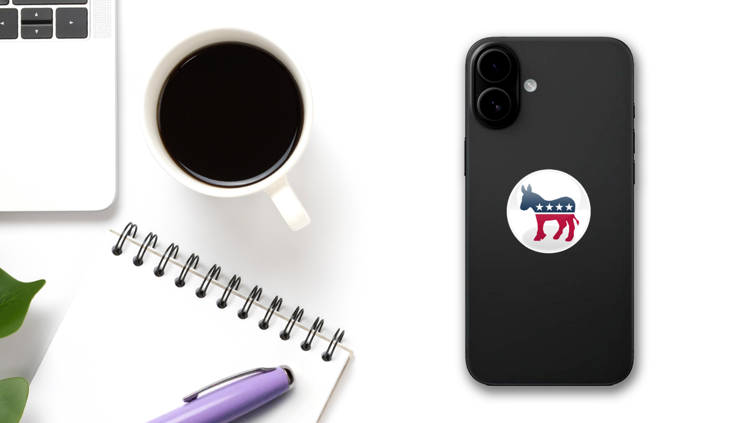 Glossy Democratic Party Logo Sticker