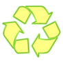 Glowing Green & Yellow Recycle Logo Sticker