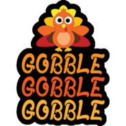 Gobble Gobble Vintage Turkey Letters Sticker