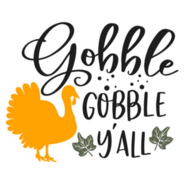 Gobble Gobble Y'all Slogan Sticker