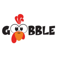 Gobble Turkey Text Sticker