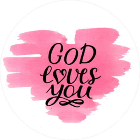God Loves You Watercolor Heart Sticker