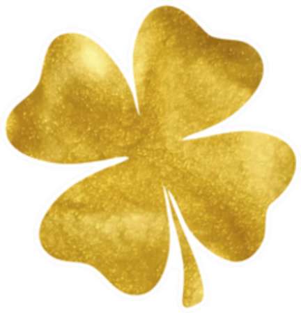 Gold Clover Illustration Sticker