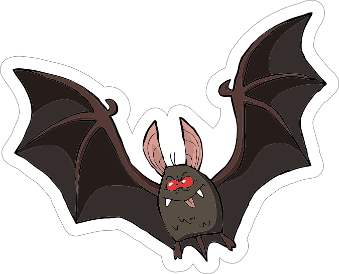 Vibrant, High-Quality Goofy Bat Stickers