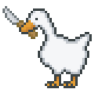 Goose With Knife Pixel Sticker