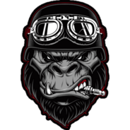 Gorilla Biker Mascot Sticker
