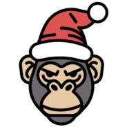 Gorilla Santa Hat Sticker