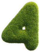 Grass Number 4 Sticker