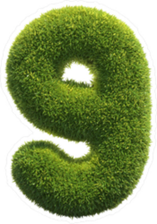 Grass Number 9 Sticker