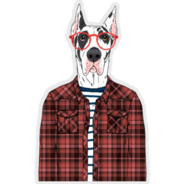 Great Dane Hipster Sticker