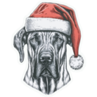 Great Dane Santa Sticker