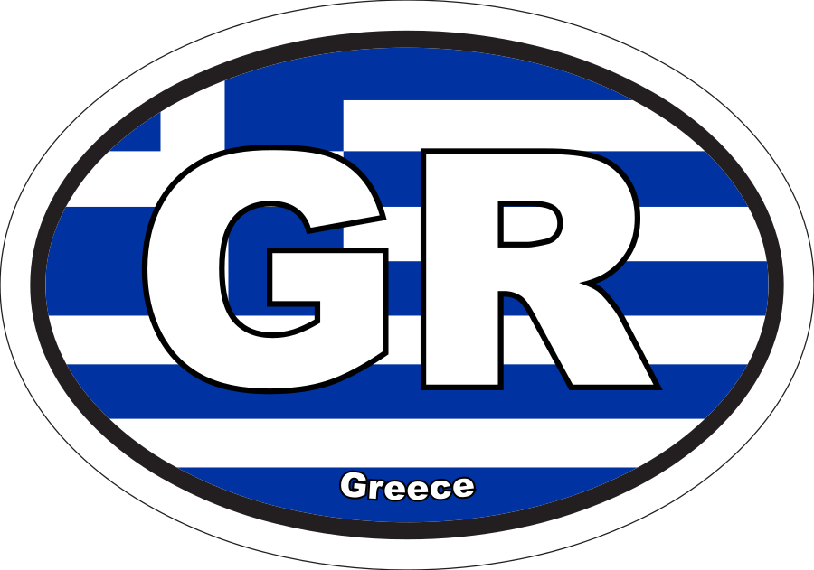Greece Gr Flag Oval Sticker