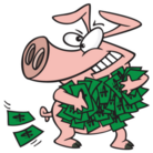 Greedy Cartoon Pig Sticker