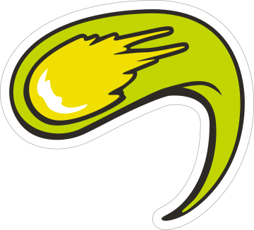 Green Comet Mascot Sticker Shipped Fast & Free!