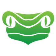 Green Frog Head Logo Sticker