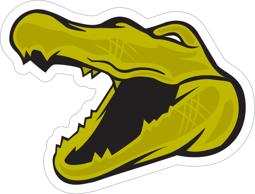 Green Gator Head Mascot Sticker - 50+ Color Options!