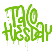 Green Graffiti Taco Tuesday Lettering Sticker