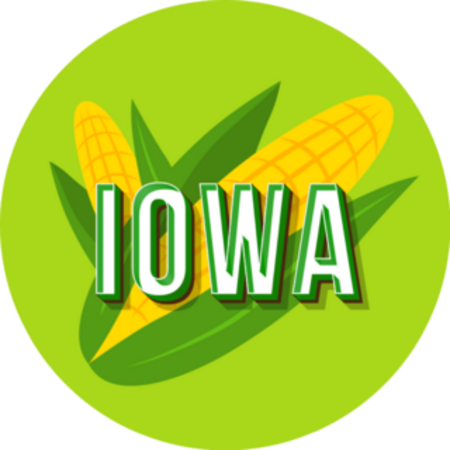 Green Iowa Corn And Lettering Sticker