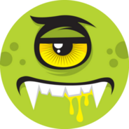 Green Vampire Monster Sticker