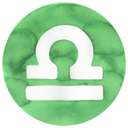 Green Watercolor Libra Illustration Sticker