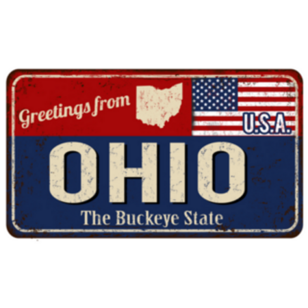 Greetings From Ohio Vintage Illustration Sticker