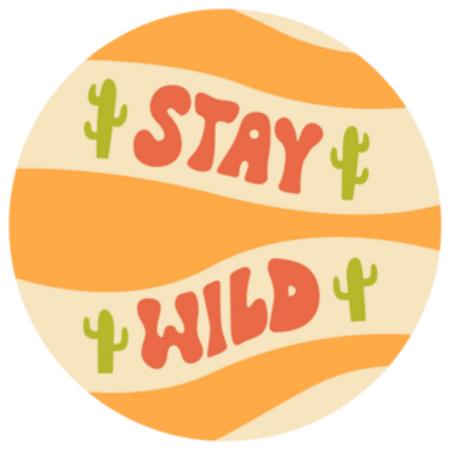Groovy Hippie "Stay Wild" Cowboy Sticker