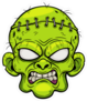 Growling Cartoon Zombie Face Sticker