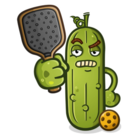 Grumpy Pickleball Cartoon Sticker