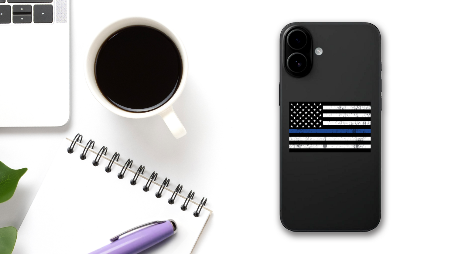 Grunge Law Enforcement Thin Blue Line USA Flag
